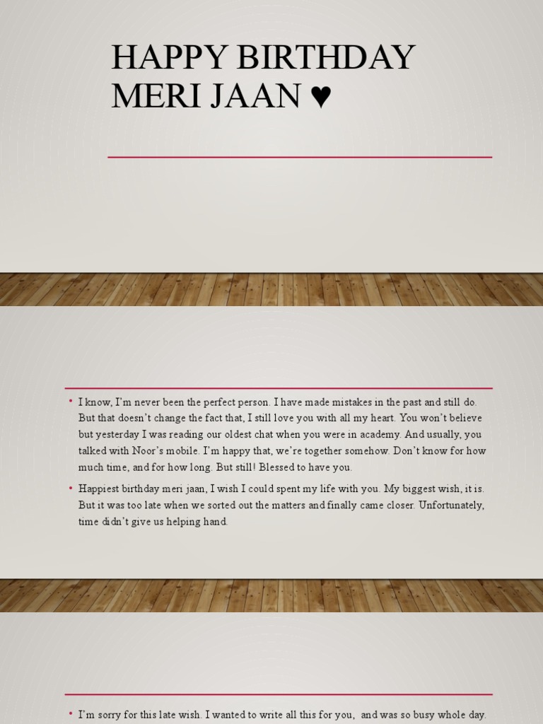 Happy Birthday Meri Jaan | PDF