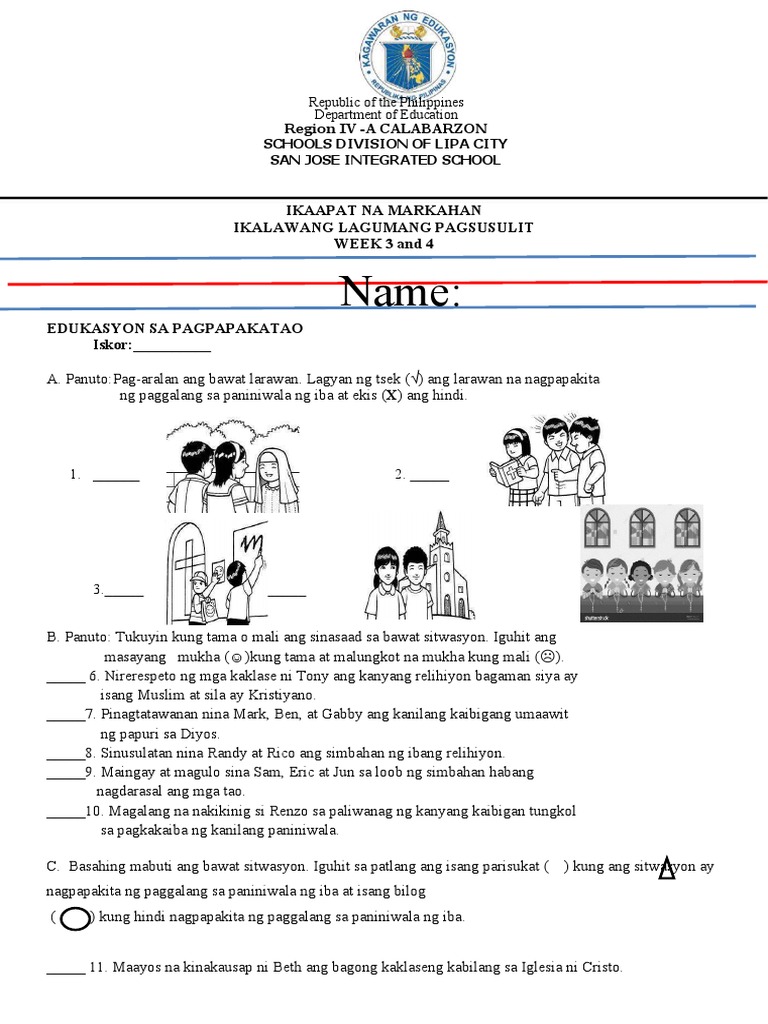 q4 Week 3 and 4 Summative Test 2 | PDF