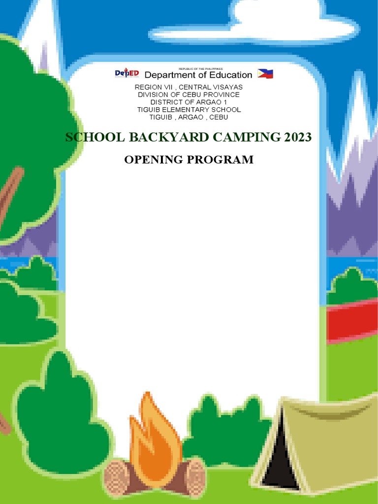 BSP Backyard Camping-Program | PDF | Scouting | Youth Movements