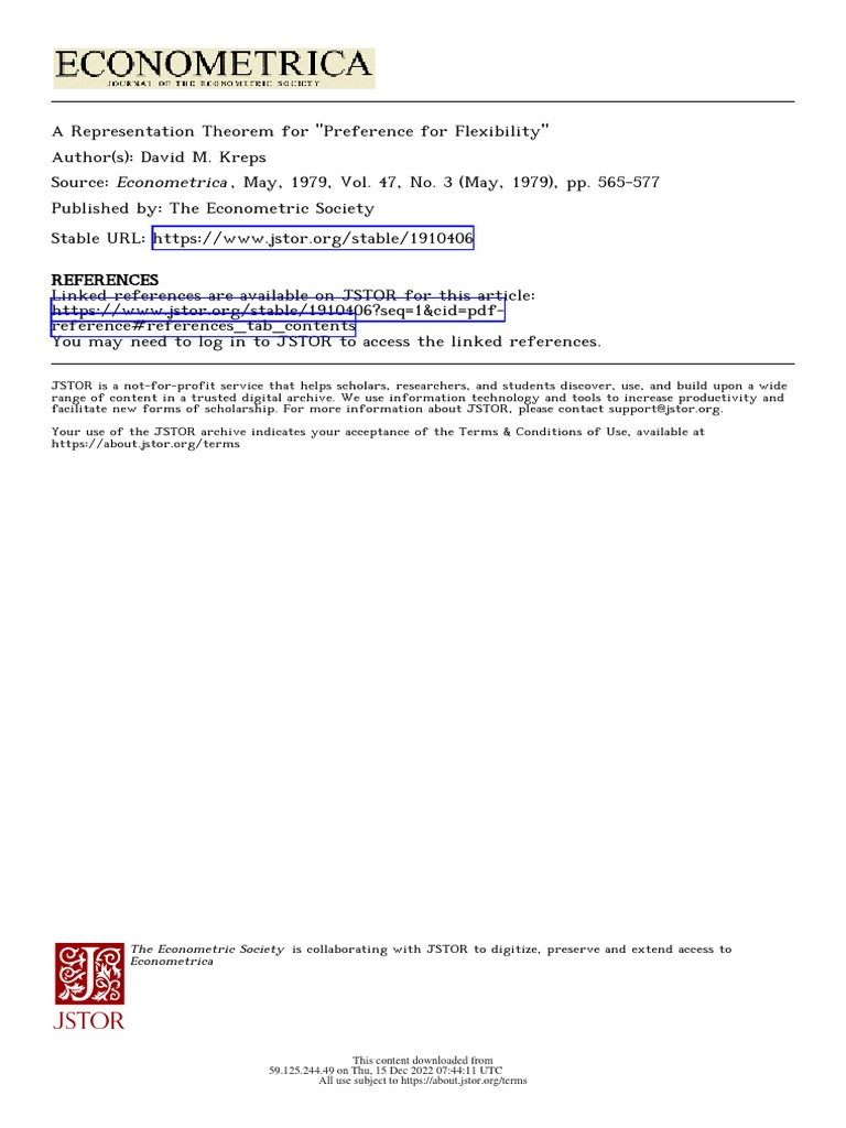 A Representation Theorem For Preference For Flexibility Pdf Menu