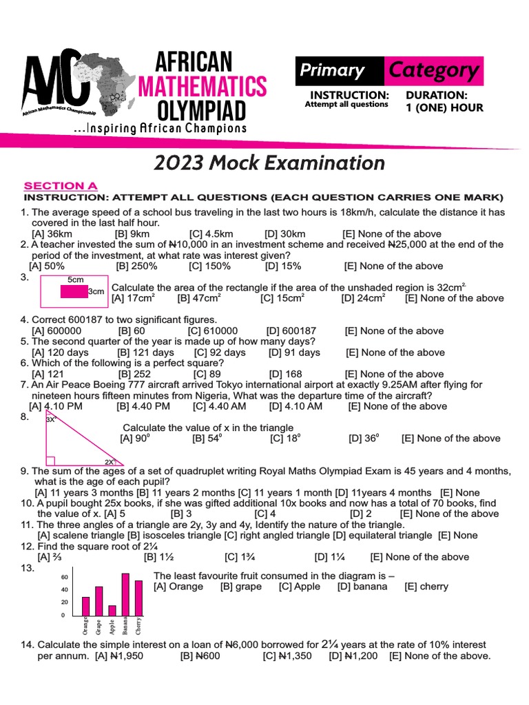 Mock Primary Amo Guide | PDF | Triangle | Area