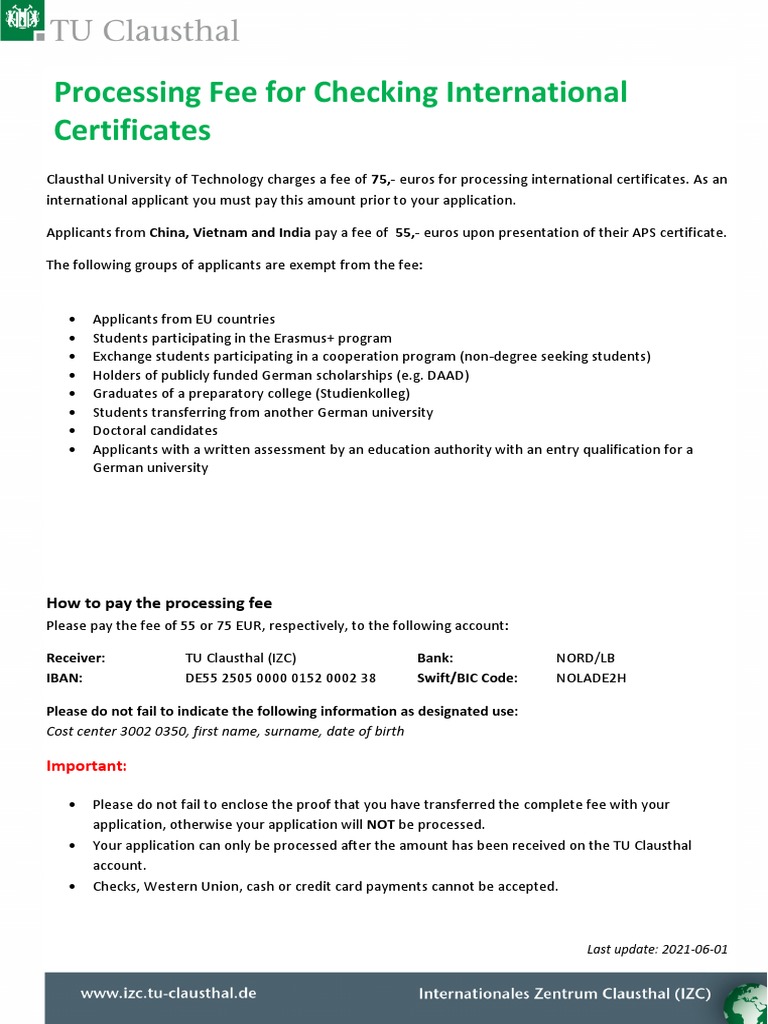 Processing Fee Eng | PDF | Finance & Money Management