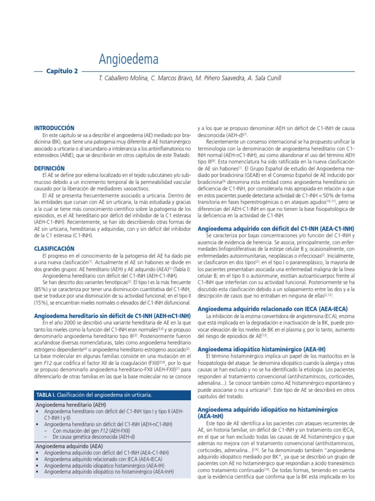 02 Angioedema | PDF | Mutación | Gene