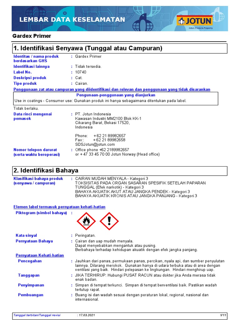 SDS 10740 Gardex Primer id-ID ID | PDF