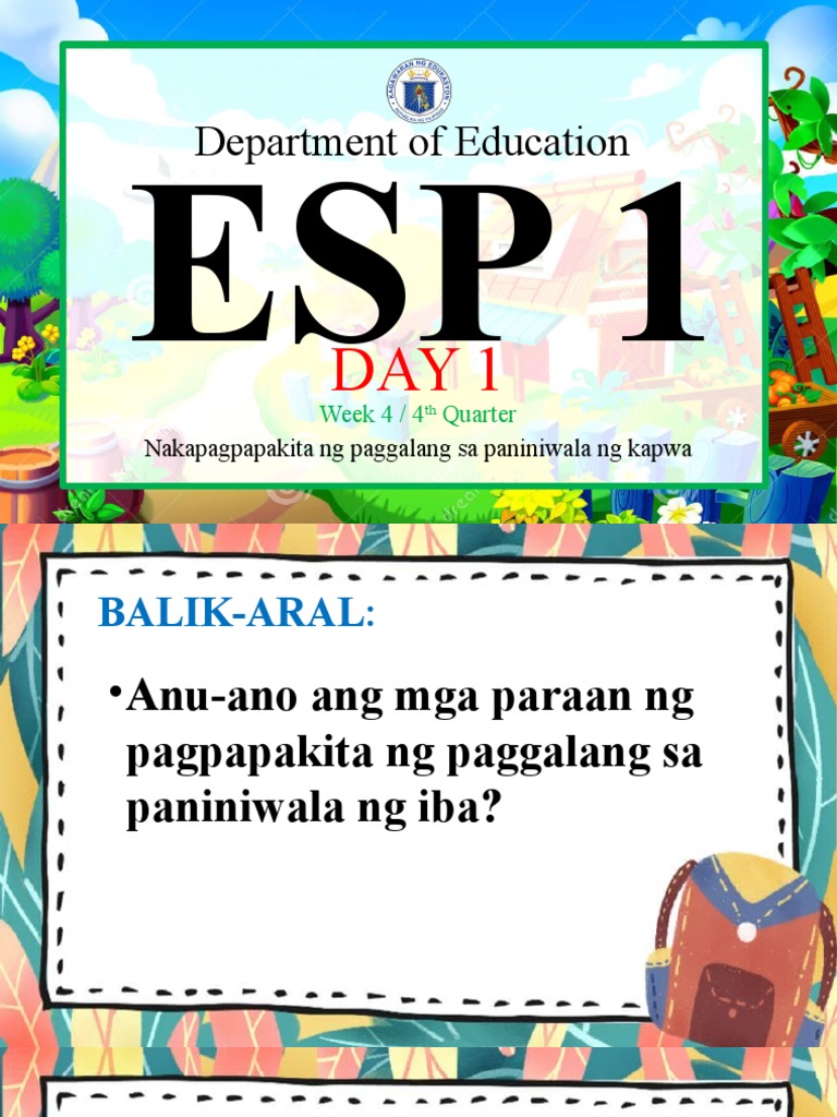 Q4 ESP 1 Week 4 | PDF