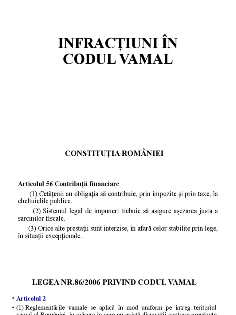 Infractiuni La Regimul Vamal | PDF