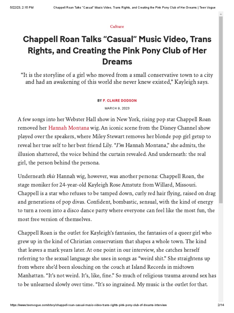 Chappell Roan Talks "Casual" Music Video, Trans Rights, and Creating ...