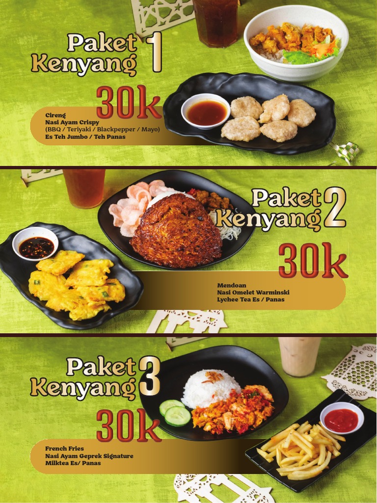 Menu Paket Kenyang | PDF