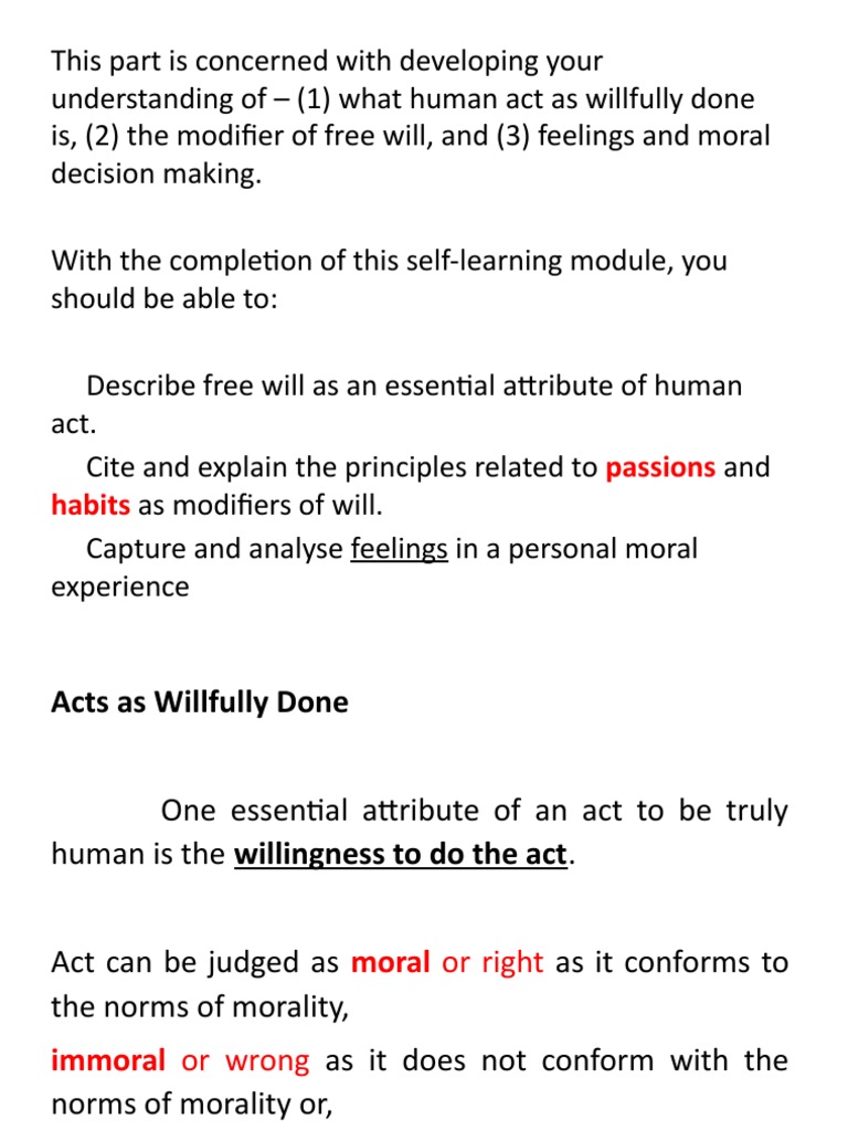 Lesson 5 - Passions Habit Edited | PDF | Objectivity (Philosophy) | Morality