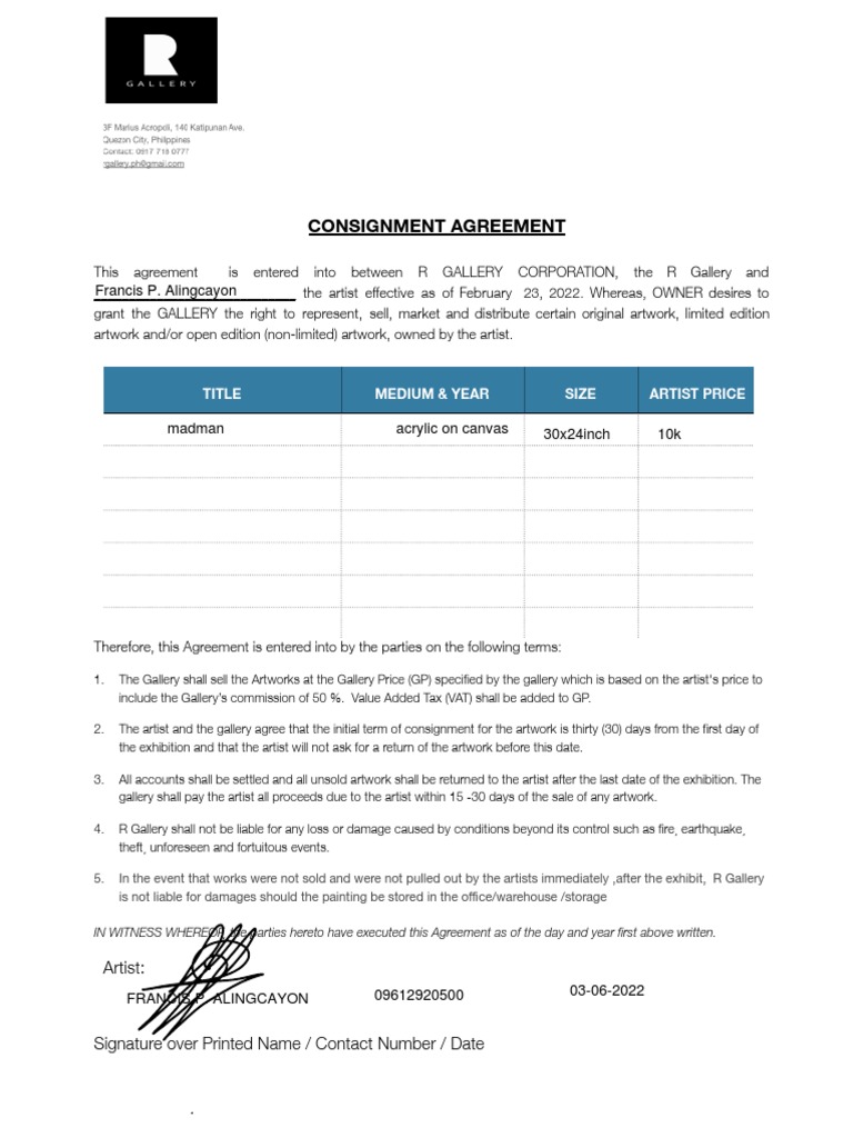 Consignment Redefine SIGNED | PDF