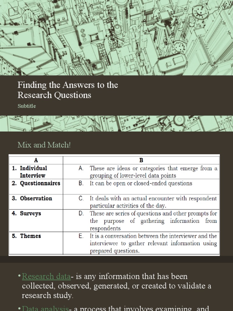 Q4 2 Finding The Answers To The | PDF | Data Analysis | Data