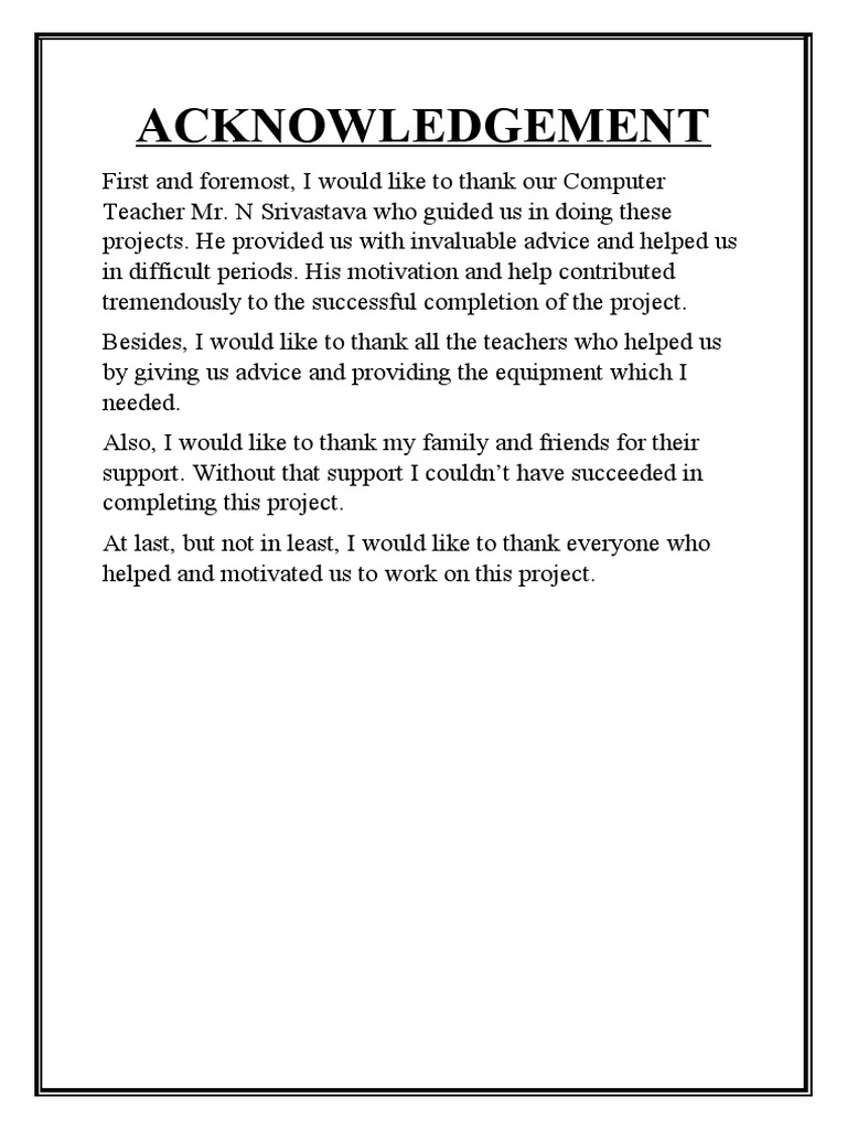 Acknowledgement | PDF