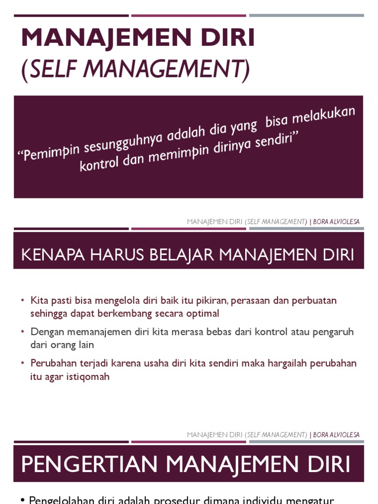 Manajemen Diri | PDF