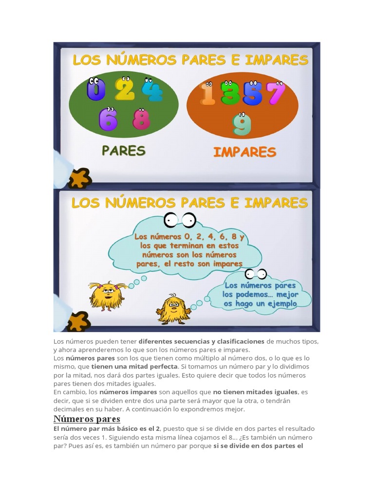Numeros Pares e Impares | PDF