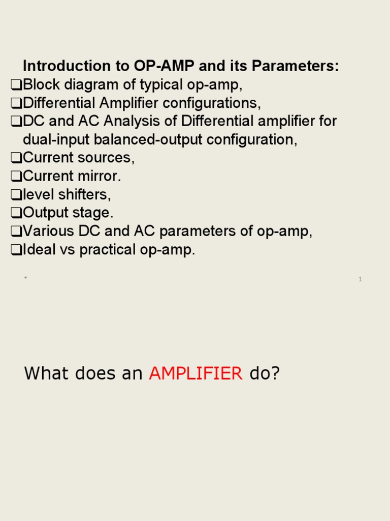 Aic Unit 1 | PDF | Operational Amplifier | Amplifier