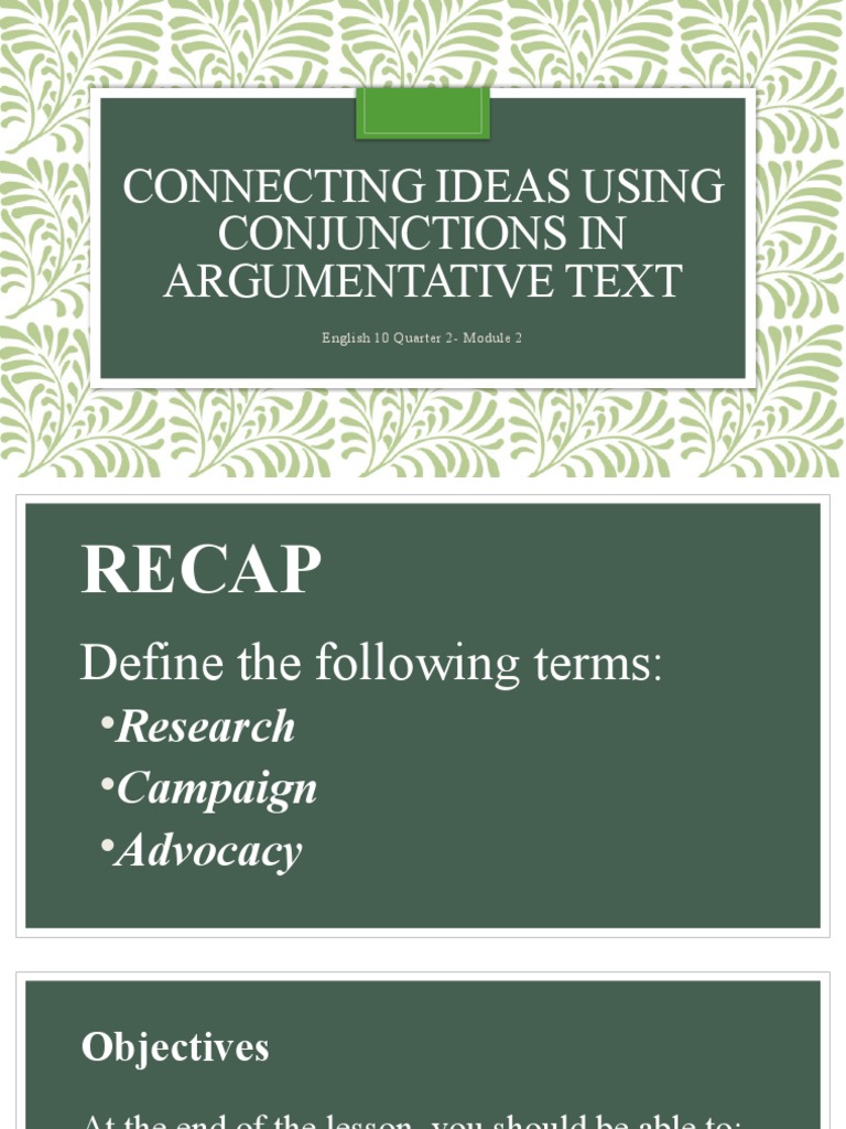 Connecting Ideas Using Conjunctions | PDF