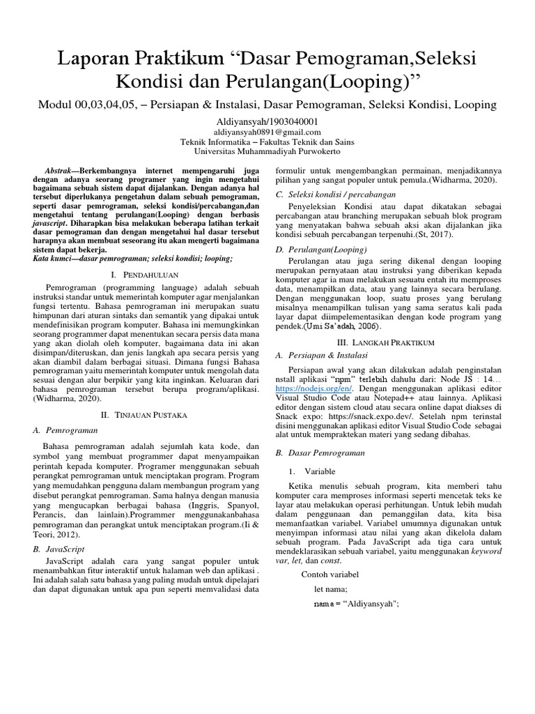 Laporan Praktikum 2 | PDF