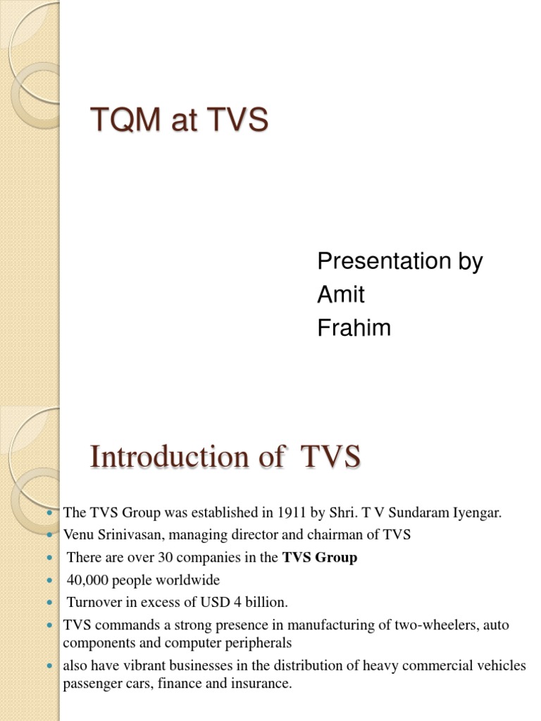 TVS TQM | PDF | Vehicle Technology | Automobiles
