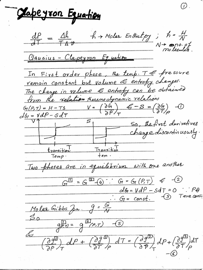 27.clapeyron Equation | PDF