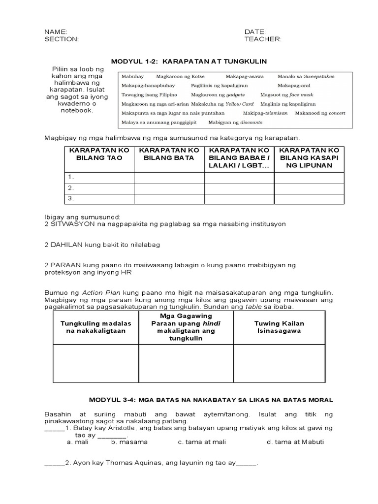 EsP 9 Sample Remedial | PDF