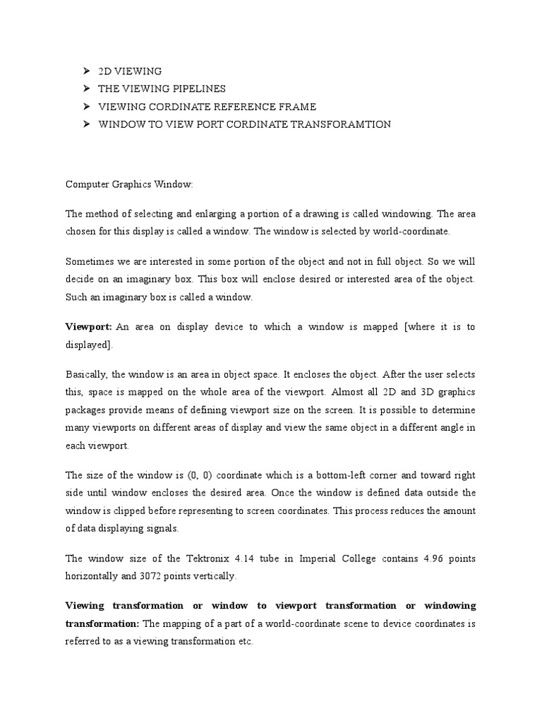 2d Viewing Presentation Pdf 2 D Computer Graphics Euclidean Vector