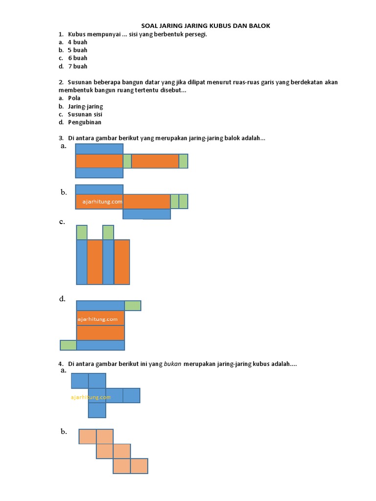 Soal Jaring Kubus & Balok | PDF | Olahraga & Rekreasi | Metode & Bahan Ajar