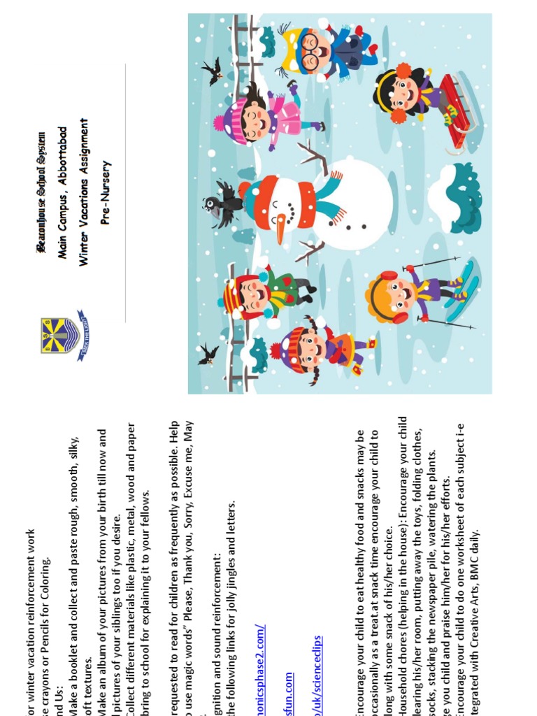 Pre-Nursery Winter Worksheets Guide | PDF | Literacy | Cognitive Science