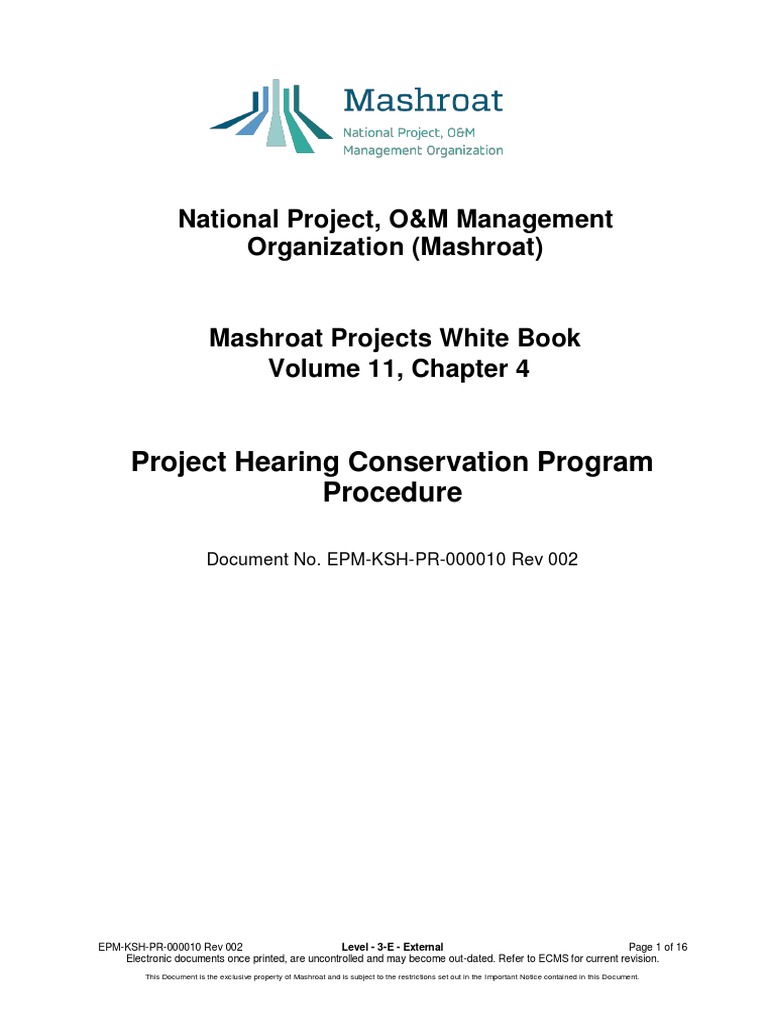 EPM-KSH-PR-000010 - 02 Project Hearing Conservation Program | PDF