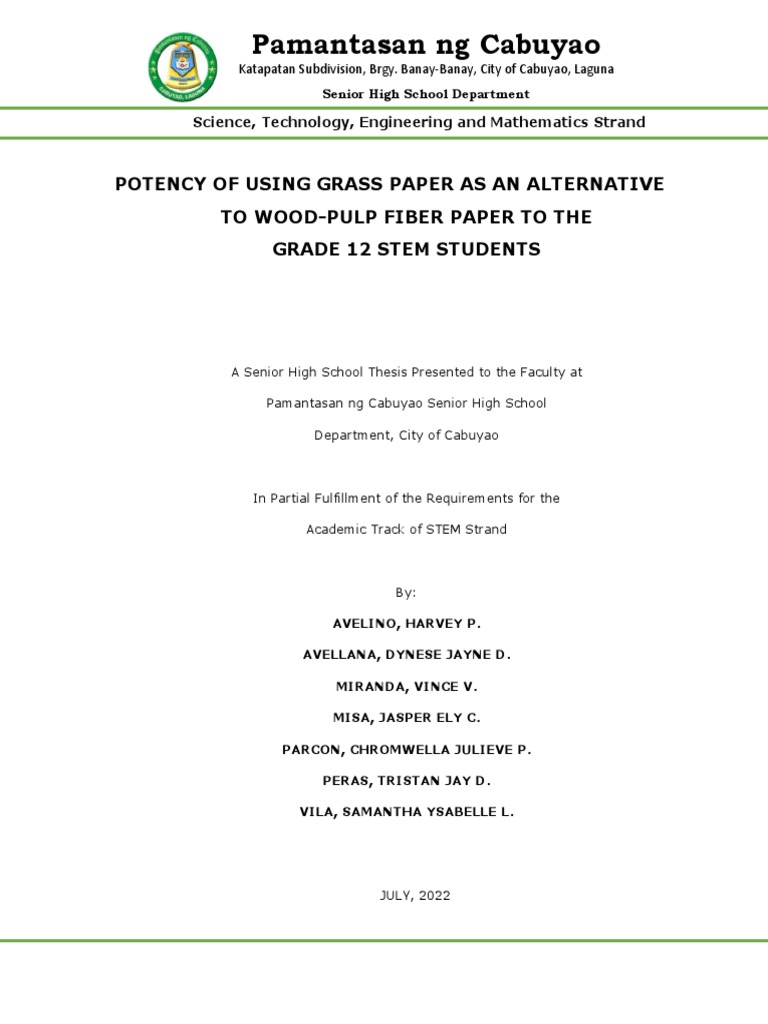 GRP5 Final Paper Research | PDF | Paper | Pulp (Paper)