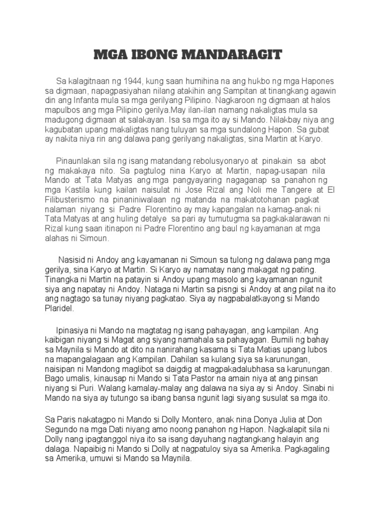 Mga Ibong Mandaragit | PDF