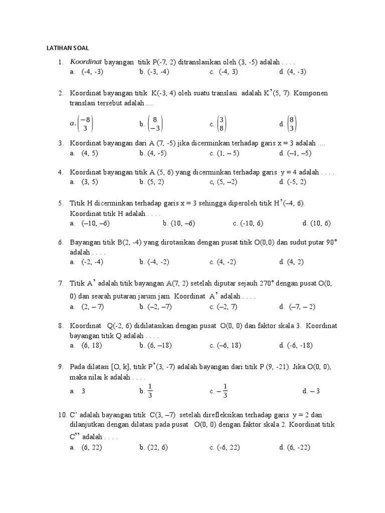 Lat Soal Transformasi | PDF