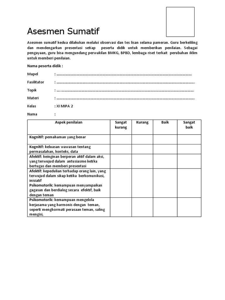Asesmen Sumatif | PDF