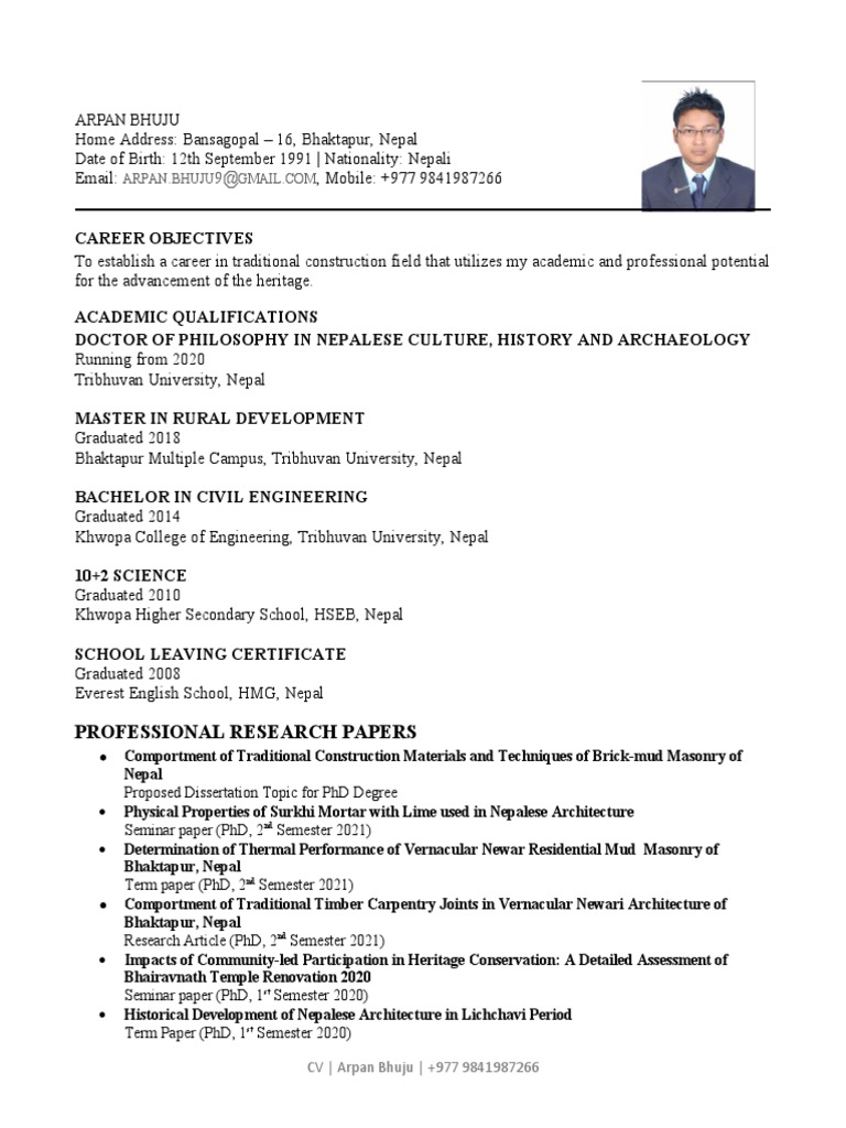 CV For Unesco | PDF | Doctor Of Philosophy | Waste