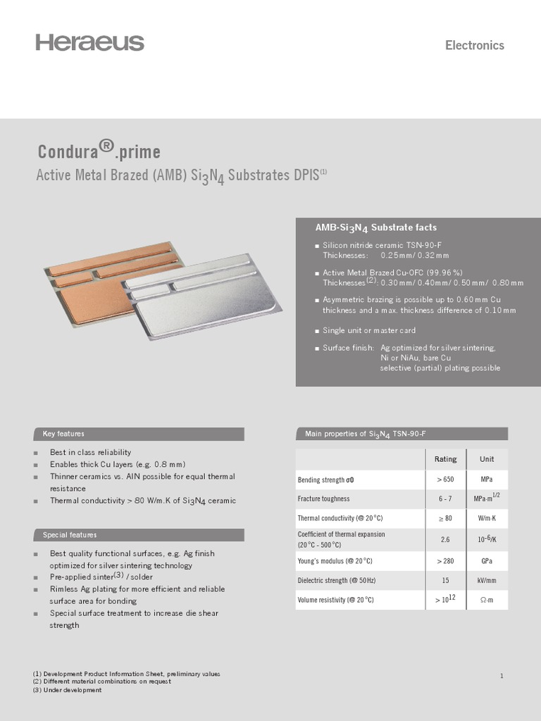DPIS Condura - Prime AMB-Si3N4 | PDF | Printed Circuit Board ...