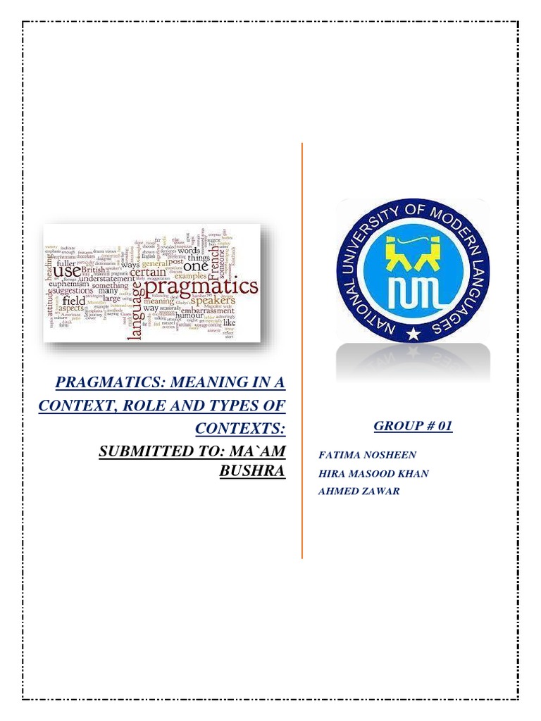 Group 1 (Pragmatics) | PDF | Cognitive Psychology | Semiotics