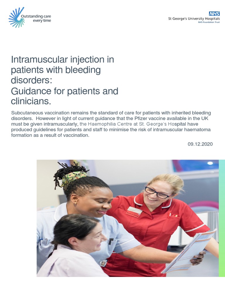 Intramuscular Injection in Patients With Bleeding Disorders Guidance ...