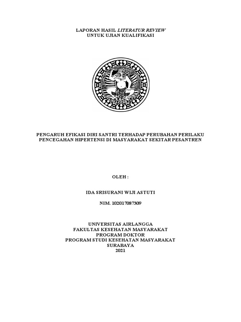 Contoh Laporan Hasil Literatur Review | PDF