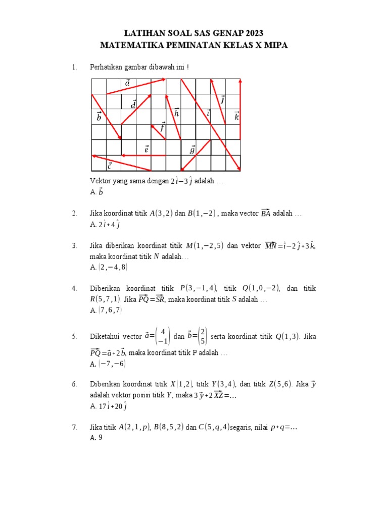 Latihan Soal Sas Genap 2023 (Mat Minat) | PDF