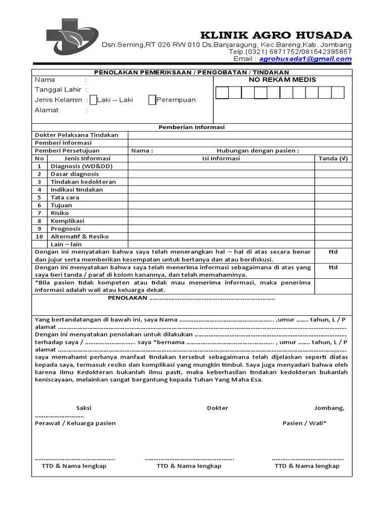 PKP 3.2 FORM PENOLAKAN TINDAKAN | PDF