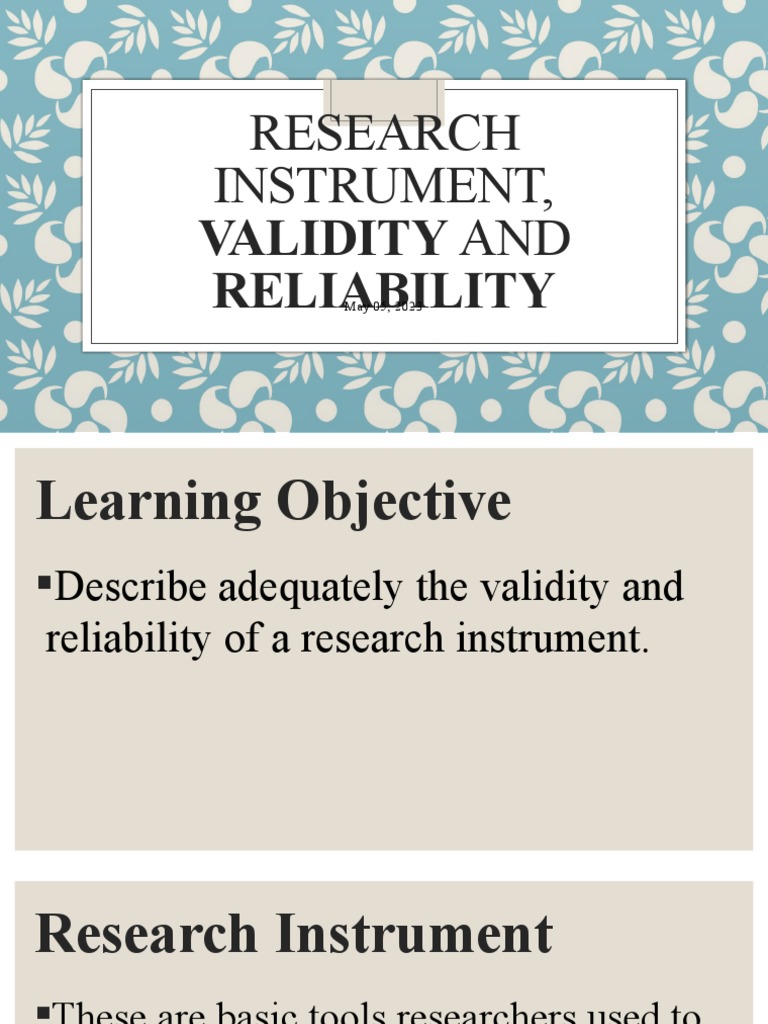 Research Instrument Validity and Reliability | PDF