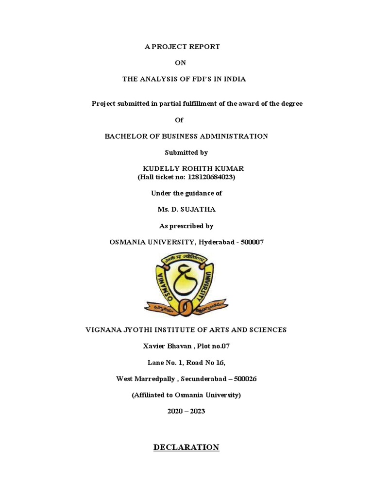 Rohith Cover Page DOC INDEX | PDF | Science