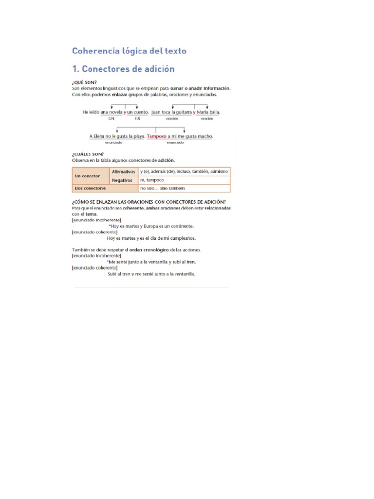 Conectores Adición, Contraste y Explicativos | PDF