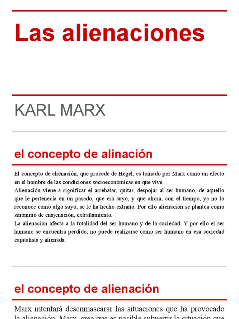 Alienación e Ideología en Marx | PDF | La teoría de la alienación de ...