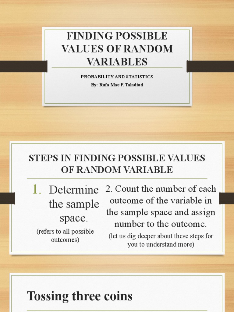 Finding Possible Values of Random Variables | PDF | Random Variable | Sampling (Statistics)