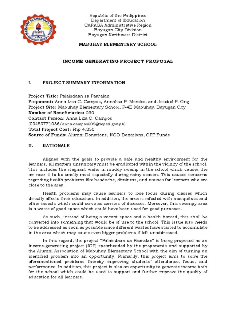 Igp - Proposal - Campos - Palaisdaan | PDF