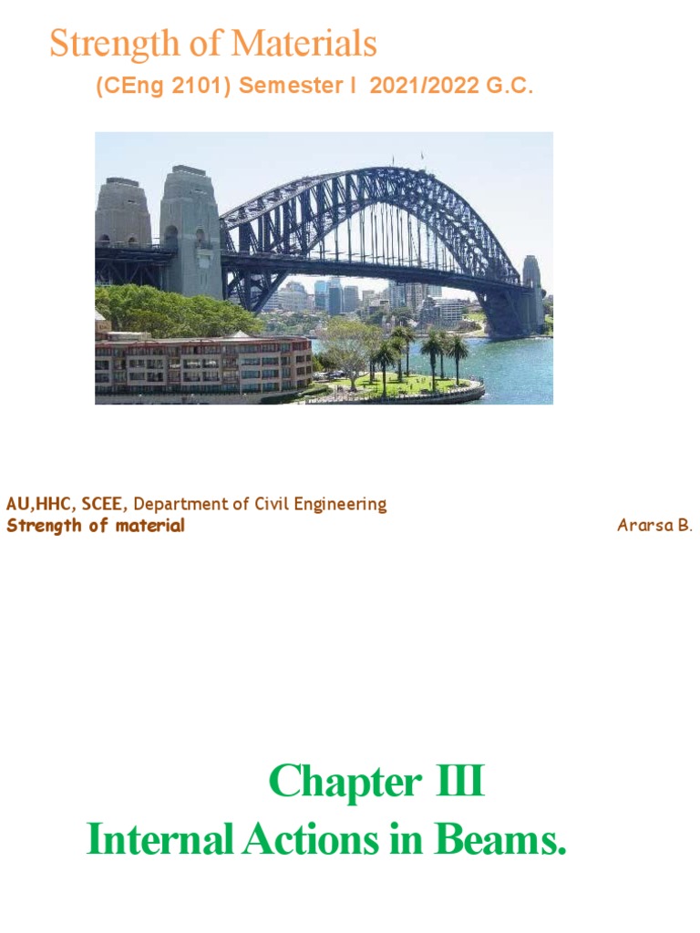 Chapter - 3 Internal Action of Beam | PDF | Beam (Structure) | Bending