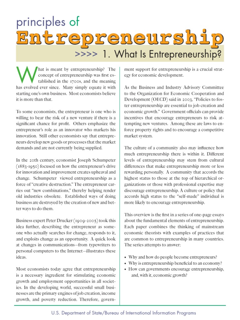 Principles_for_Entrepreneurship | PDF | Partnership | Entrepreneurship