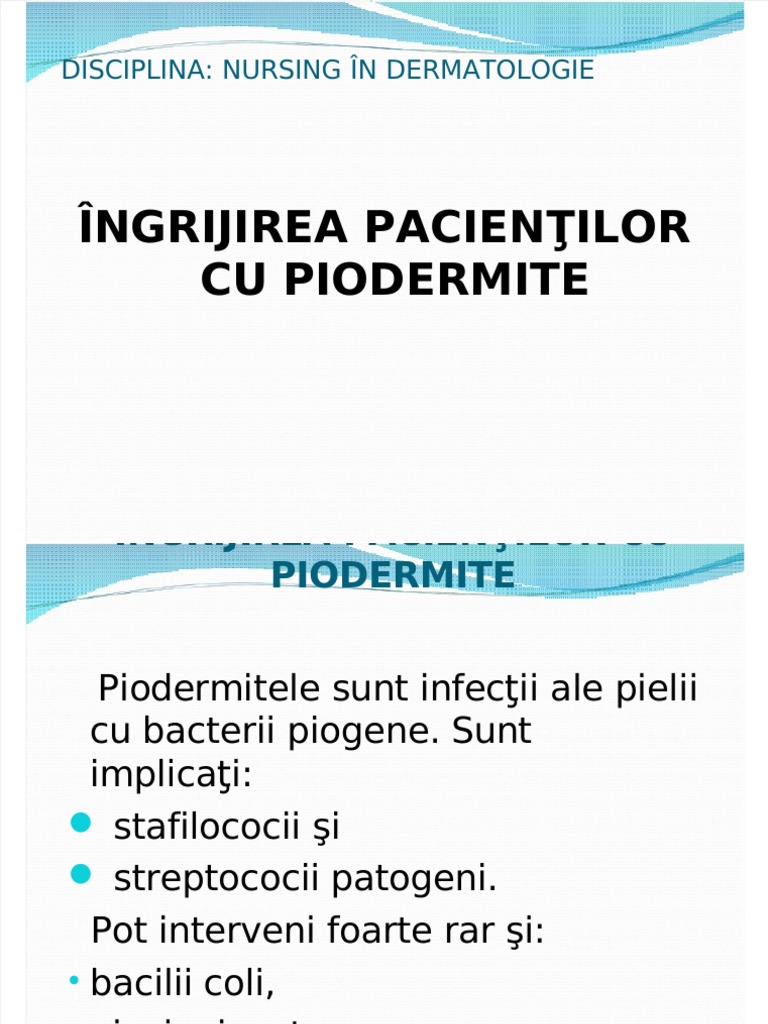 Piodermite Ingrijiri | PDF