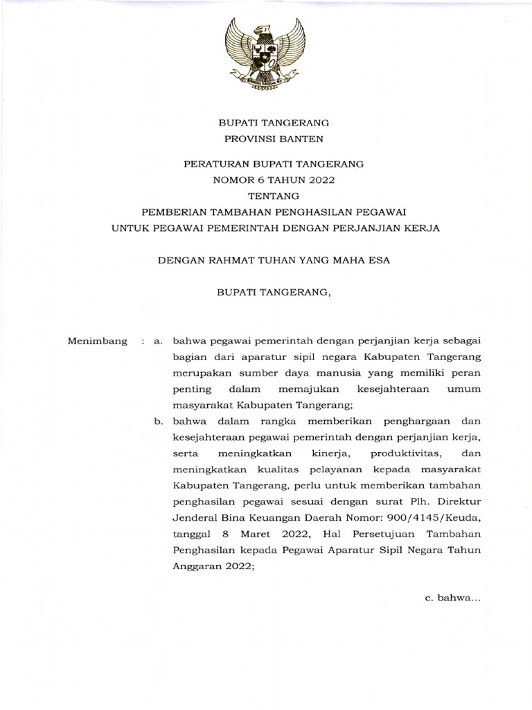 Perbup 6 Tahun 2022 | PDF