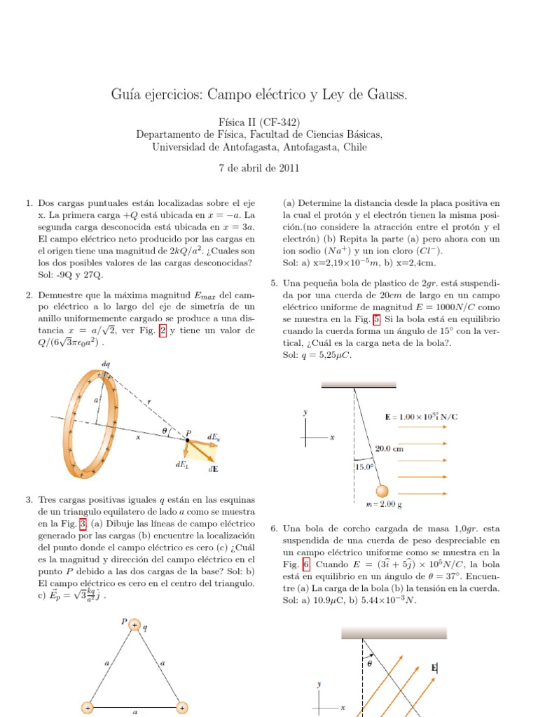 Ejercicios Propuestos Electrostatica | PDF | Esfera | Cantidad